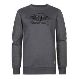 PETROL INDUSTRIES Sweatshirt 'Downers Grove' Jungen Gr&ouml;&szlig;e 92 dunkelgrau / schwarz
