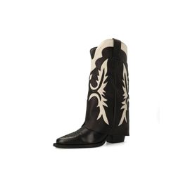 Sacha London SACHA Cowboystiefel Damen Gr&ouml;&szlig;e 42 schwarz / wei&szlig; Winterschuhe