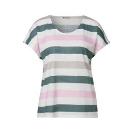 Street One T-Shirt Damen Gr&ouml;&szlig;e XS hellgrau / dunkelgr&uuml;n / rosa / offwhite