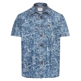 Camel Active Kurzarm Hemd mit Allover-Print Herren Gr&ouml;&szlig;e XXL blue denim