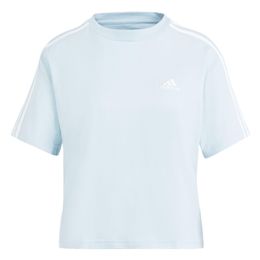 adidas Sportswear Sportshirt 'Essentials 3-Stripes' Damen Gr&ouml;&szlig;e XS/S hellblau / wei&szlig;