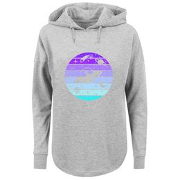 F4NT4STIC Sweatshirt 'Retro Alien Weltraum Sonnenuntergang' Damen Gr&ouml;&szlig;e S graumeliert / mischfarben