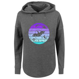 F4NT4STIC Sweatshirt 'Retro Alien Weltraum Sonnenuntergang' Damen Gr&ouml;&szlig;e S dunkelgrau / mischfarben