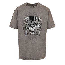 F4NT4STIC T-Shirt 'Guns 'N' Roses Skull and Pistols' Herren Gr&ouml;&szlig;e 4XL grau / greige / schwarz