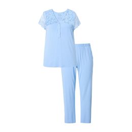 Ulla Popken Pyjama Damen Gr&ouml;&szlig;e XXXL/4XL himmelblau Winterkleid