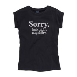 Arizona T-Shirt 'Sorry. hab nicht zugeh&ouml;rt' M&auml;dchen Gr&ouml;&szlig;e 140/146 schwarz