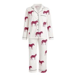 For You Moda Pyjama Damen Gr&ouml;&szlig;e L rot / wei&szlig; Winterkleid