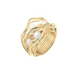 NENALINA Ring Damen Gr&ouml;&szlig;e 60 gold / perlwei&szlig;