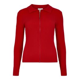 Apricot Zip Through Ribbed Knit Cardigan ' ' Damen Gr&ouml;&szlig;e XXL rot