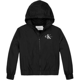 Calvin Klein Jeans Jacke 'ESSENTIAL' Jungen Gr&ouml;&szlig;e 104 grau / schwarz / wei&szlig;