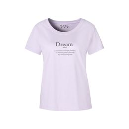 Vivance Schlafshirt Damen Gr&ouml;&szlig;e S/M pastelllila / schwarz