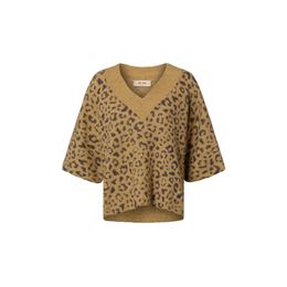 MOS MOSH Pullover 'Taci' Damen Gr&ouml;&szlig;e L camel / schwarz