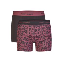 Happy Shorts Boxer ' Jersey ' Herren Gr&ouml;&szlig;e L beere / schwarz