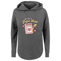 F4NT4STIC Sweatshirt 'We Are A Perfect Match Love' Damen Gr&ouml;&szlig;e XL dunkelgrau / rosa / rot / wei&szlig;