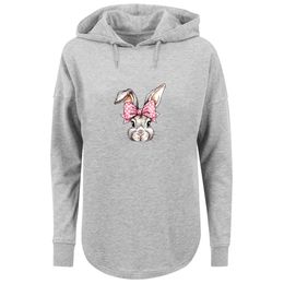 F4NT4STIC Sweatshirt 'Niedlicher Hase mit Schleife' Damen Gr&ouml;&szlig;e S grau / pink / wei&szlig;