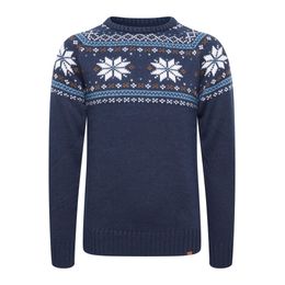 11 Project Pullover 'Timbro' Herren Gr&ouml;&szlig;e XL blau / cyanblau / ocker / wei&szlig;