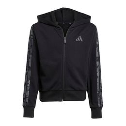 adidas Sportswear Sportsweatjacke M&auml;dchen Gr&ouml;&szlig;e 152 grau / schwarz