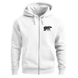 Neverless Sweatjacke 'B&auml;r Lineart Polygon' Herren Gr&ouml;&szlig;e L wei&szlig;