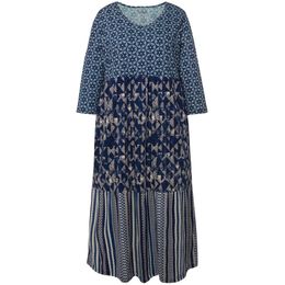 Ulla Popken Kleid Damen Gr&ouml;&szlig;e 54/56 marine / mischfarben Winterkleid