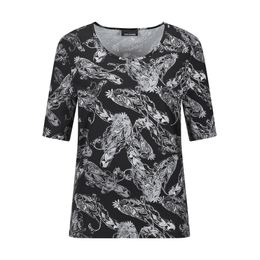 GOLDNER Shirt Damen Gr&ouml;&szlig;e S/M graumeliert / schwarz