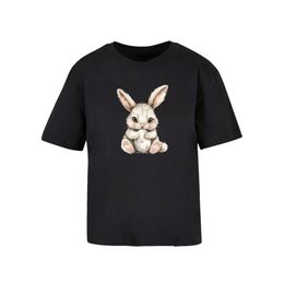 F4NT4STIC T-Shirt 'Niedlicher Osterhase Mit Ei' Damen Gr&ouml;&szlig;e 4XL hellbraun / puder / schwarz / wei&szlig;