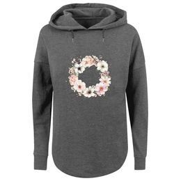 F4NT4STIC Sweatshirt 'Rosa Blumenkranz' Damen Gr&ouml;&szlig;e XS dunkelgrau / khaki / pastellorange