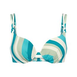 Triumph B&uuml;gel-Bikini-Top ' Summer Mix & Match ' Damen Gr&ouml;&szlig;e 75 blau / t&uuml;rkis / wei&szlig;