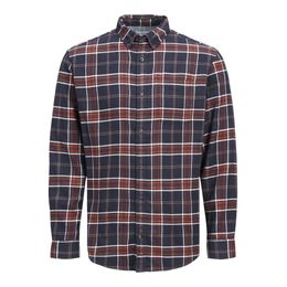 Jack & Jones Jack & Jones Hemd 'Joshua Buffalo' Herren Gr&ouml;&szlig;e M marine / orange / wei&szlig;