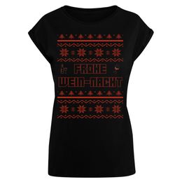 F4NT4STIC Shirt 'Frohe Wein-Nacht' Damen Gr&ouml;&szlig;e XL rot / schwarz