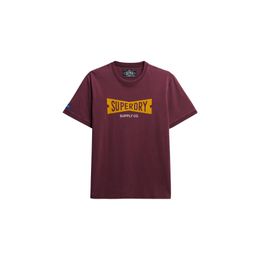 Superdry & Co T-Shirt 'Heritage' Herren Gr&ouml;&szlig;e S curry / flieder / weinrot