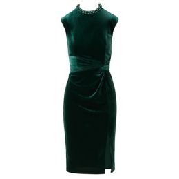 Adrianna Papell Knielanges Cocktailkleid 'Mock Neck Midi Dress' Damen Gr&ouml;&szlig;e 38 dunkelgr&uuml;n