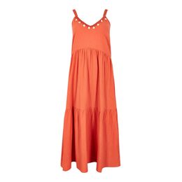 Apricot Bead Embellished Cotton Midaxi Dress ' ' Damen Gr&ouml;&szlig;e 44 orange Winterkleid
