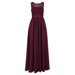 SUDDENLY Princess Abendkleid mit Spitze Damen Gr&ouml;&szlig;e 34 dunkelrot Winterkleid