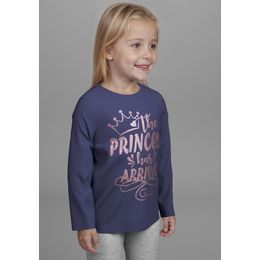 Kidsworld Shirt M&auml;dchen Gr&ouml;&szlig;e 92/98 indigo / himmelblau / rosegold