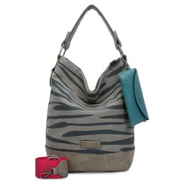 Fritzi aus Preussen Fritzi Aus Preu&szlig;en Schultertasche 'Izzy' Damen Gr&ouml;&szlig;e One Size cyanblau / grau / taupe / dunkelgrau