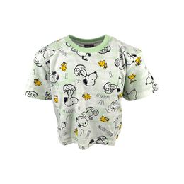 Snoopy & Die Peanuts Shirt 'Peanuts Snoopy Crop' M&auml;dchen Gr&ouml;&szlig;e 134/140 hellgr&uuml;n