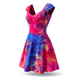 Sophia Pirrera Sommerkleid 'Hippiekleid "Tramonto"' Damen Gr&ouml;&szlig;e 36 dunkelpink