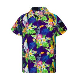 King Kameha Shirt 'Parrot Cockatoo' Herren Gr&ouml;&szlig;e 6XL lila