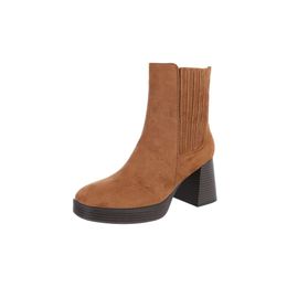 Ital-Design Stiefelette Damen Gr&ouml;&szlig;e 40 camel Winterschuhe