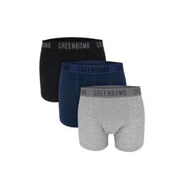 Greenbomb Boxershorts Herren Gr&ouml;&szlig;e S dunkelblau / grau / schwarz