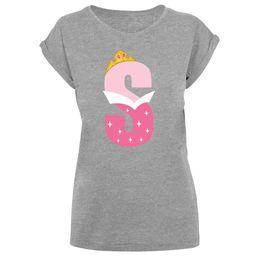 F4NT4STIC T-Shirt 'Disney Alphabet S Is For Sleeping Beauty' Damen Gr&ouml;&szlig;e 5XL graumeliert / rosa / hellpink / wei&szlig;