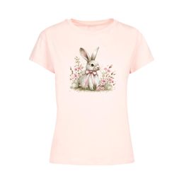 F4NT4STIC T-Shirt 'Niedlicher Osterhase mit Blu' Damen Gr&ouml;&szlig;e XS braun / pink / rosa