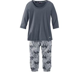 Buffalo Pyjama Damen Gr&ouml;&szlig;e M grau / dunkelgrau Winterkleid