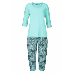 Buffalo Pyjama Damen Gr&ouml;&szlig;e L navy / t&uuml;rkis Winterkleid