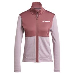 adidas terrex Funktionsfleecejacke 'Multi' Damen Gr&ouml;&szlig;e XL flieder / pastellrot / wei&szlig;
