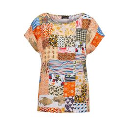 GOLDNER Bluse Damen Gr&ouml;&szlig;e XL blau / lila / orange / schwarz