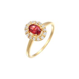 Elli Premium Ring Damen Gr&ouml;&szlig;e 58 gold / rot / wei&szlig;