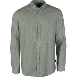 INDICODE Jeans Hemd Herren Gr&ouml;&szlig;e M khaki / wei&szlig;