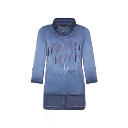 SOCCX Shirt 'Meerliebe II' Damen Gr&ouml;&szlig;e L blue denim / blaumeliert / brombeer / silber