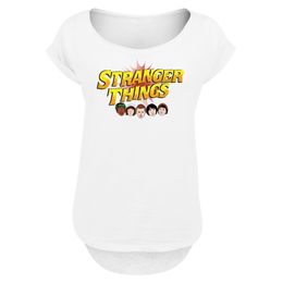 F4NT4STIC T-Shirt 'Stranger Things Netflix TV Series' Damen Gr&ouml;&szlig;e XXL braun / gelb / senf / wei&szlig;
